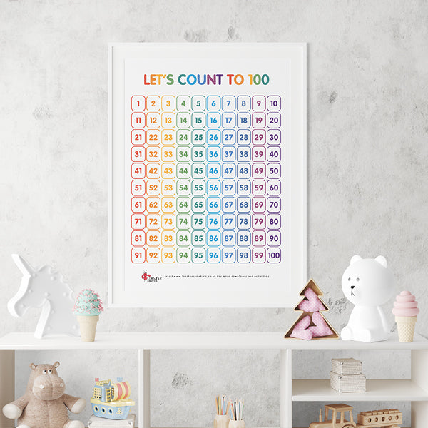 Lobster Creative | Free Download - Let's Count to 100 A4 Poster